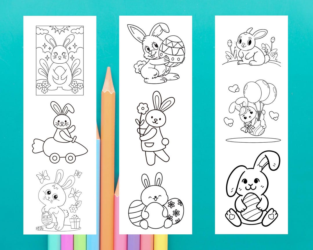 Easter Bunny Bookmarks – Cute Printable Easter Gift, Bunny Design ...
