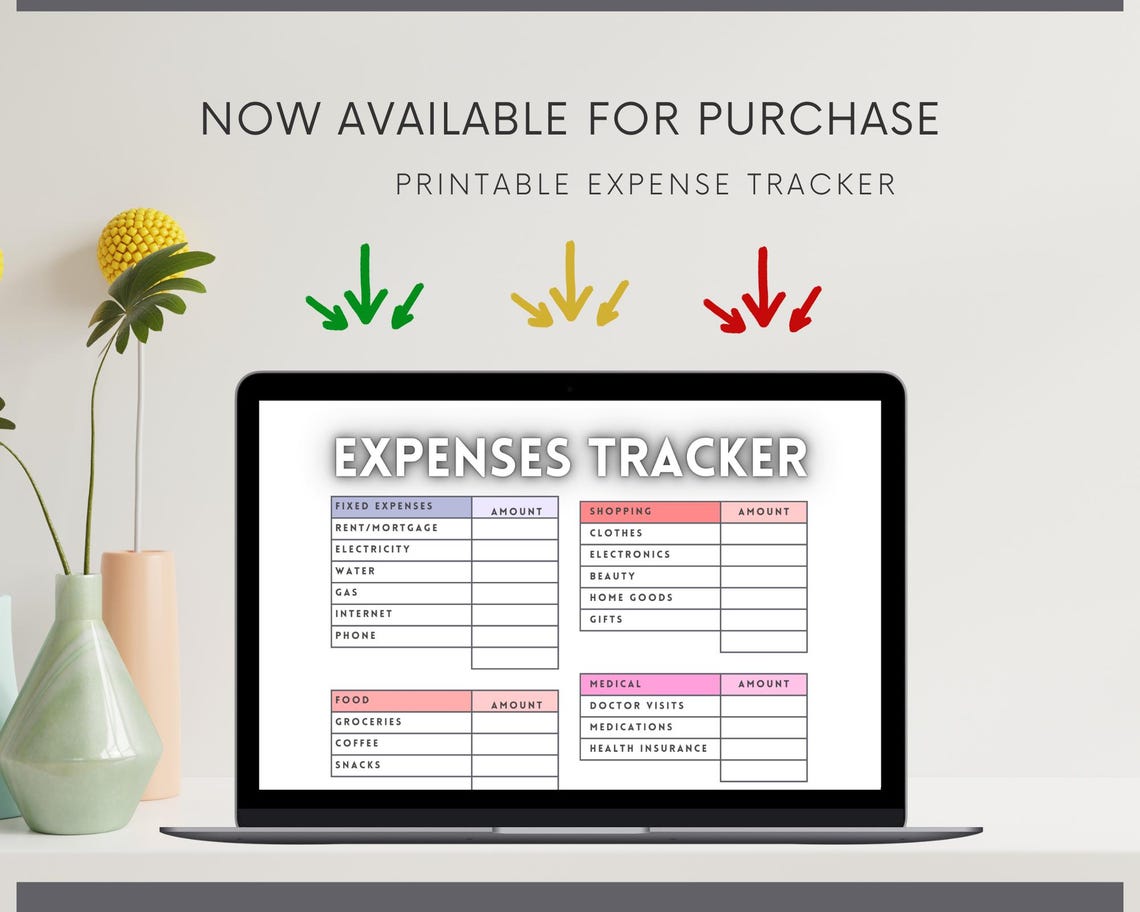 Expenses Tracker Printable Customizable Expense Log, Personal Finance ...