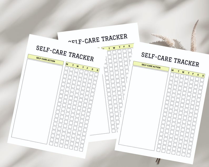 Self-care Tracker – Printable Wellness Log, Daily Self-care Journal ...