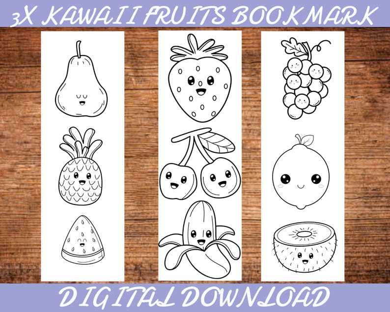 Handmade Kawaii Fruits Bookmark Trio, Fun Book Accessories (digital ...
