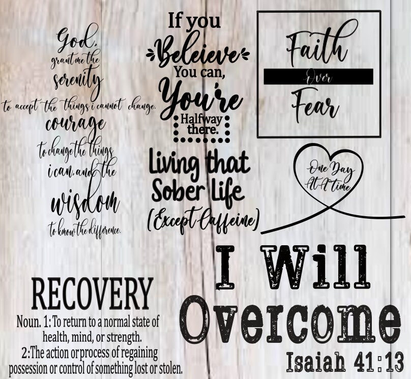5 Svg Bundle Recovery Svg, Sobriety Svg, Sober Shirt Svg, Inspirational ...