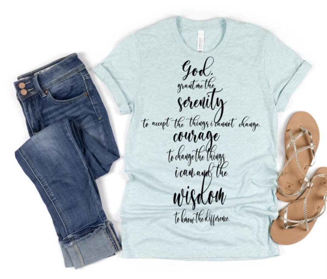 Serenity Prayer Svg Serenity Addiction Svg Cross Addiction Shirt Etsy
