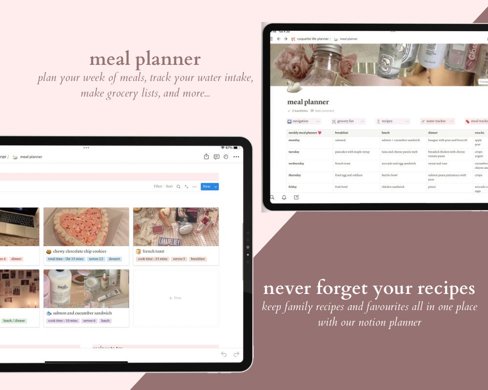 Aesthetic Pink Life Notion Template, Aesthetic That Girl Notion ...