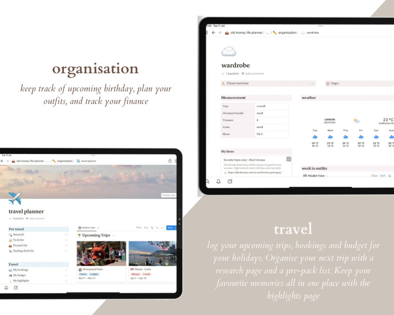 Old Money Aesthetic Notion Life Planner, Light Academia Notion ...