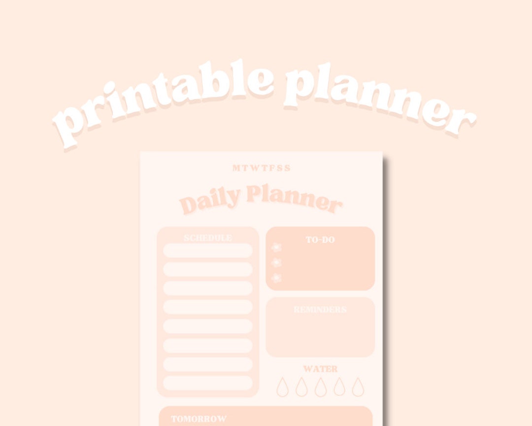 Cute Pink Printable Daily Planner | A4 Animal Digital Agenda ...