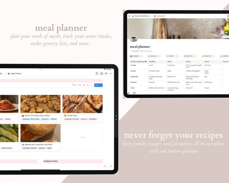 Aesthetic Student Notion Planner Template, That Girl Themed Notion ...