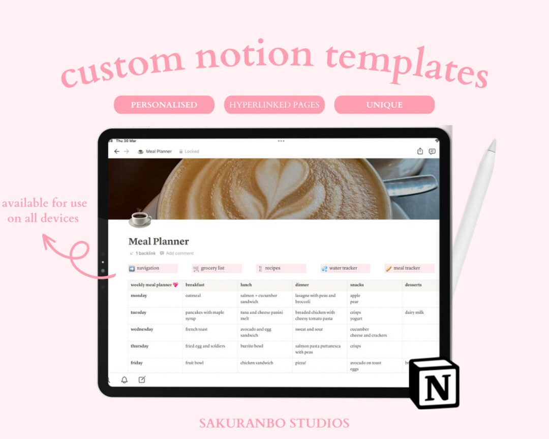 Custom Notion That Girl Template, Aesthetic Notion Template, Notion Student Planner, Clean Girl ...