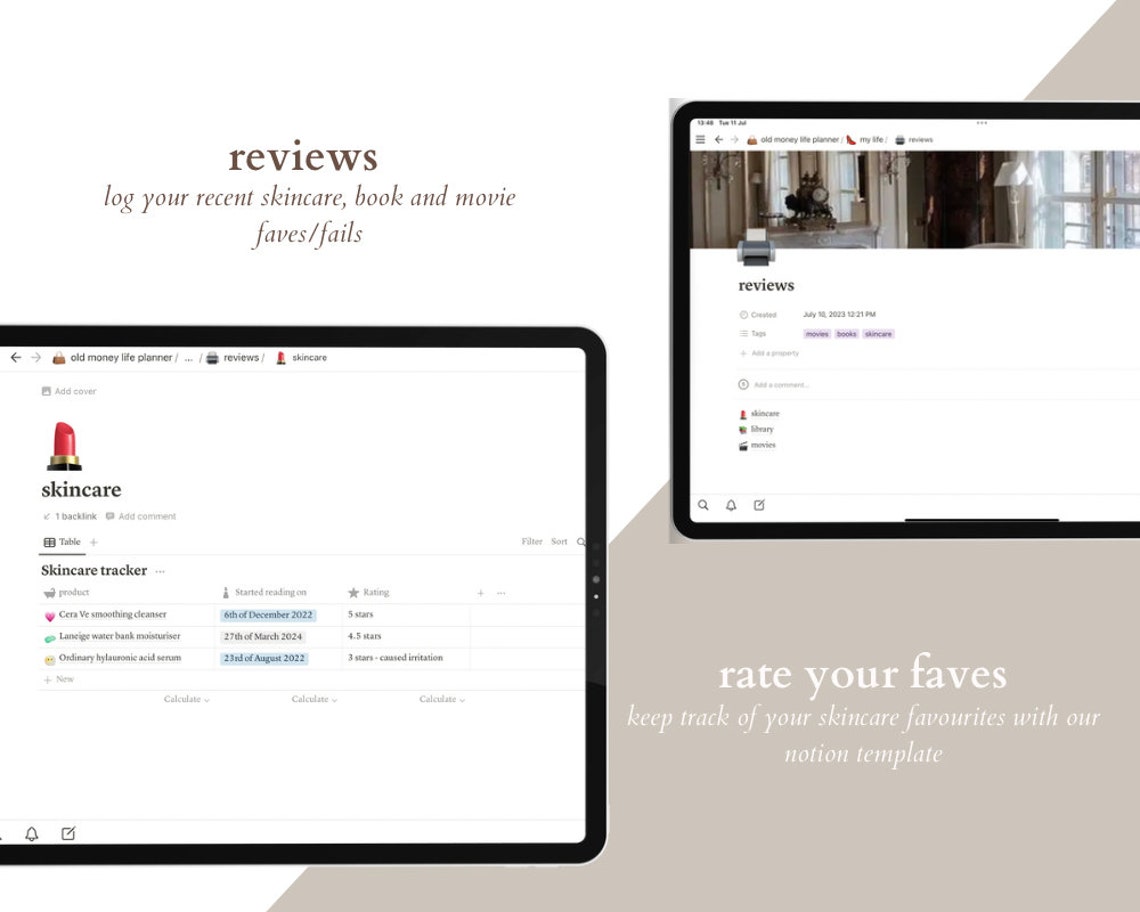 Old Money Aesthetic Notion Life Planner, Light Academia Notion ...