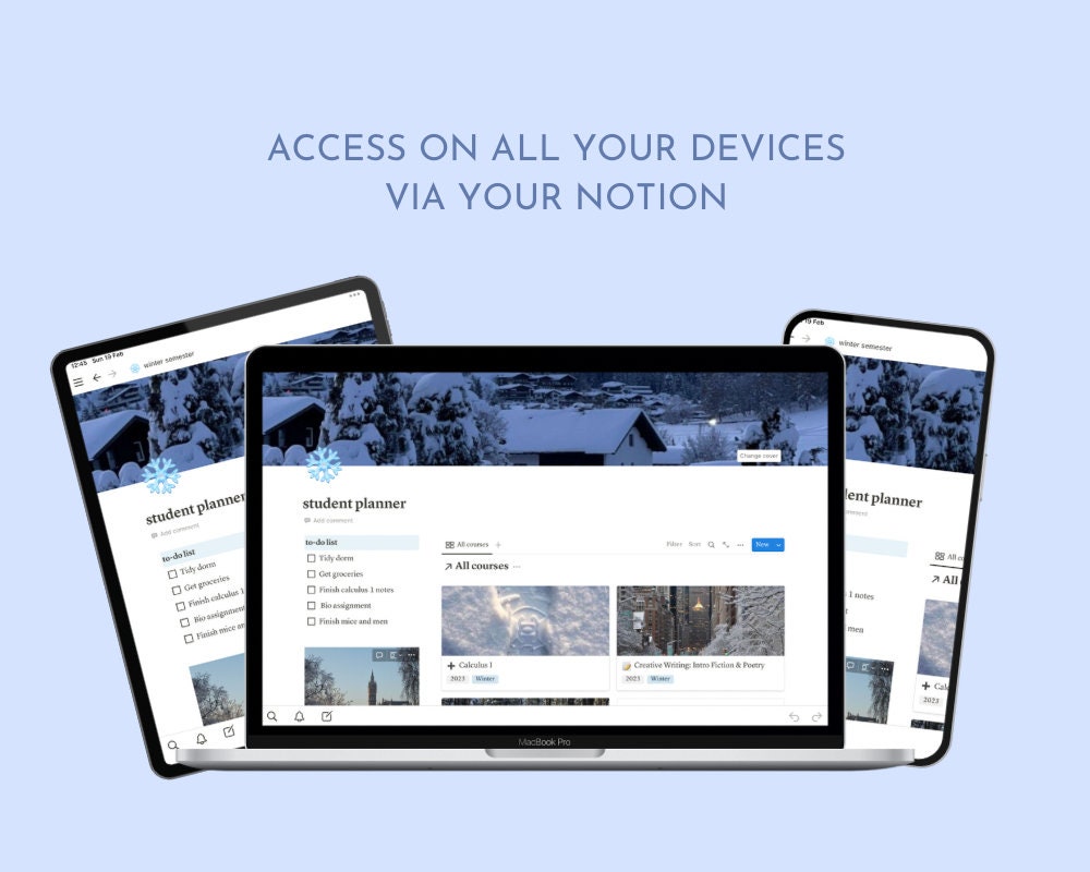 Aesthetic Student Notion Planner | Notion Template for Laptop ...