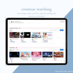 Aesthetic Notion Movie and Series Tracker, Notion Media Template, Movie ...