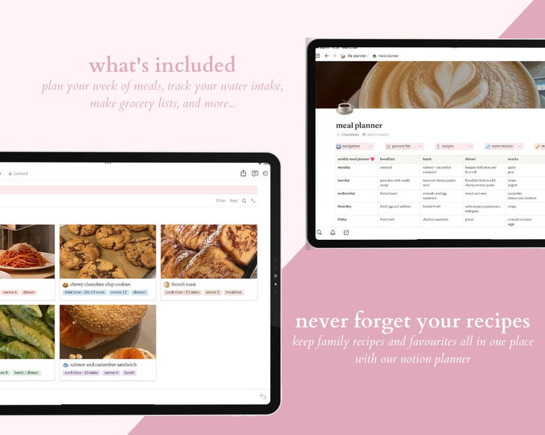Notion Ultimate Aesthetic Meal Planner Template That Girl Digital ...