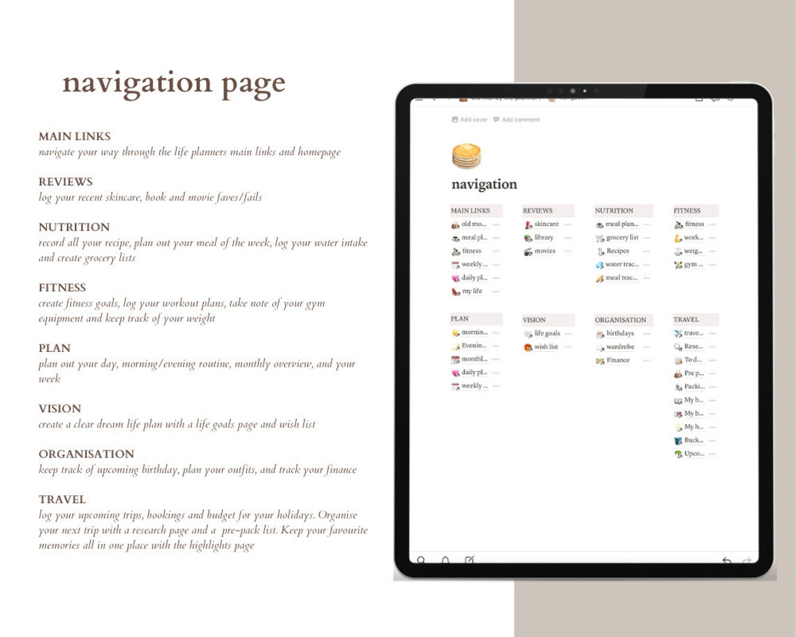 Old Money Aesthetic Notion Life Planner, Light Academia Notion ...