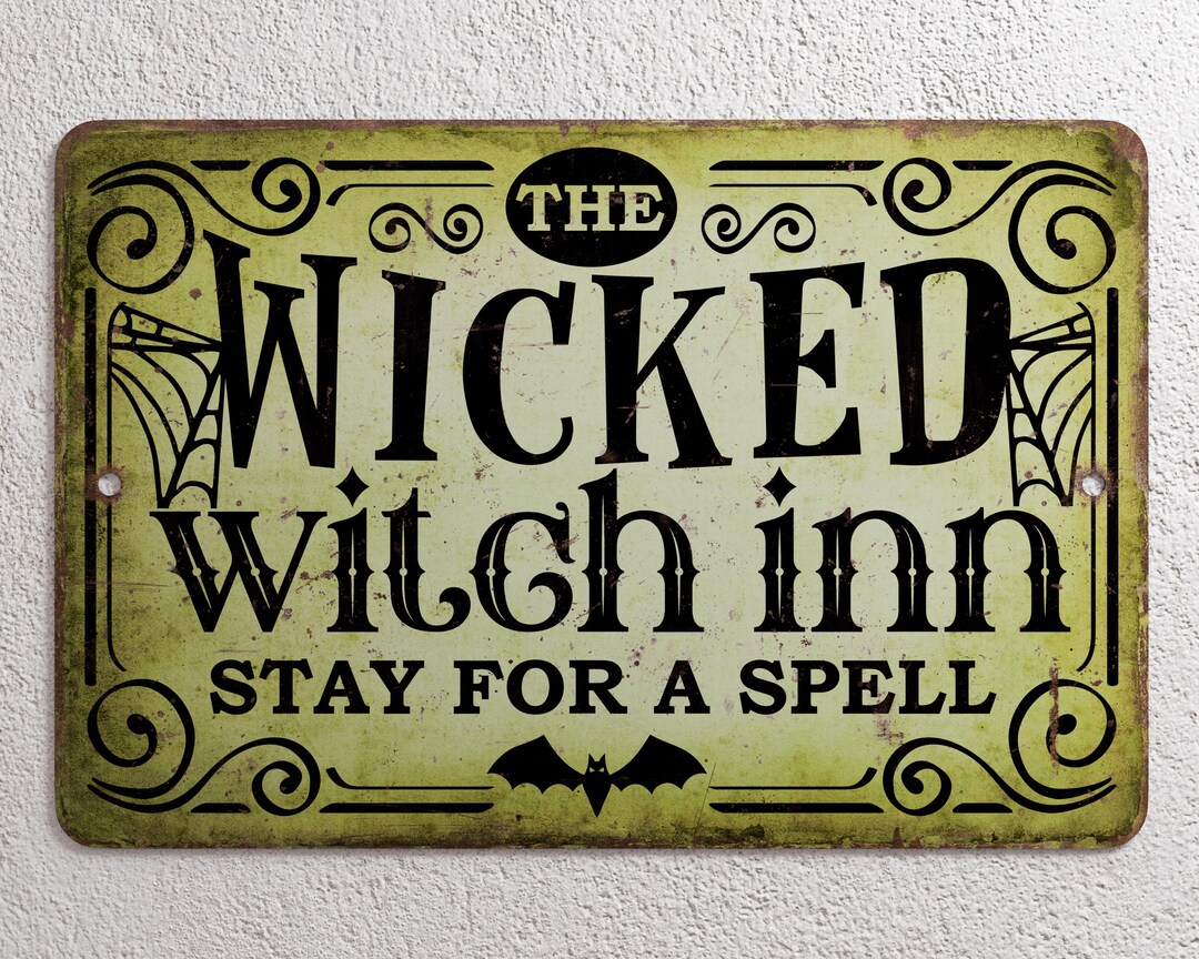 Wicked Witch Inn Sign, Stay for a Spell Halloween Decor, Witchy Wall ...