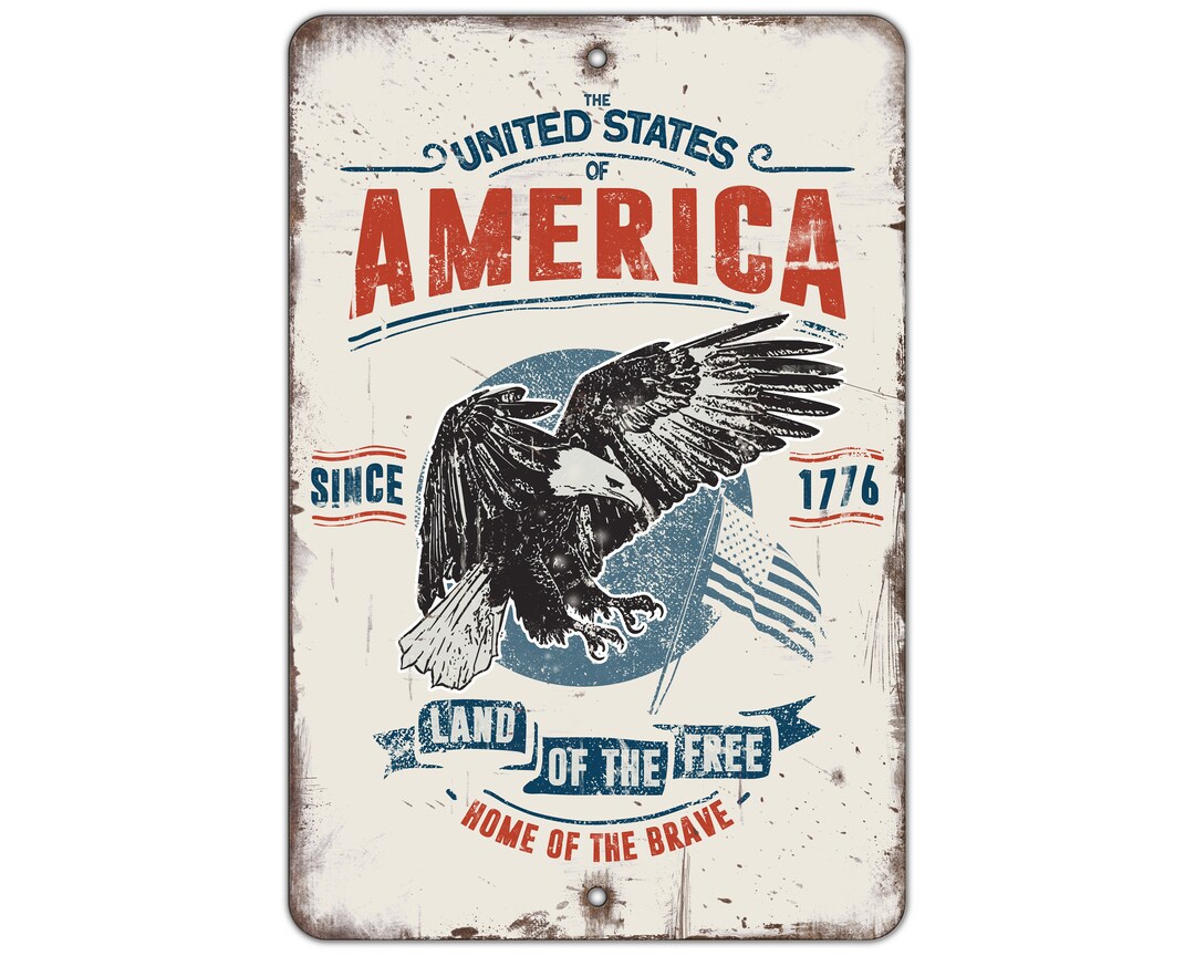 United States Patriotic Sign America Sign MAGA Sign Aluminum Metal Sign ...