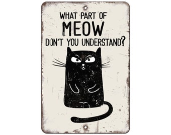 Funny Metal Cat Sign - Etsy