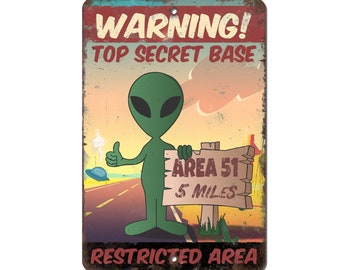 Area 51 Metal Sign - Etsy