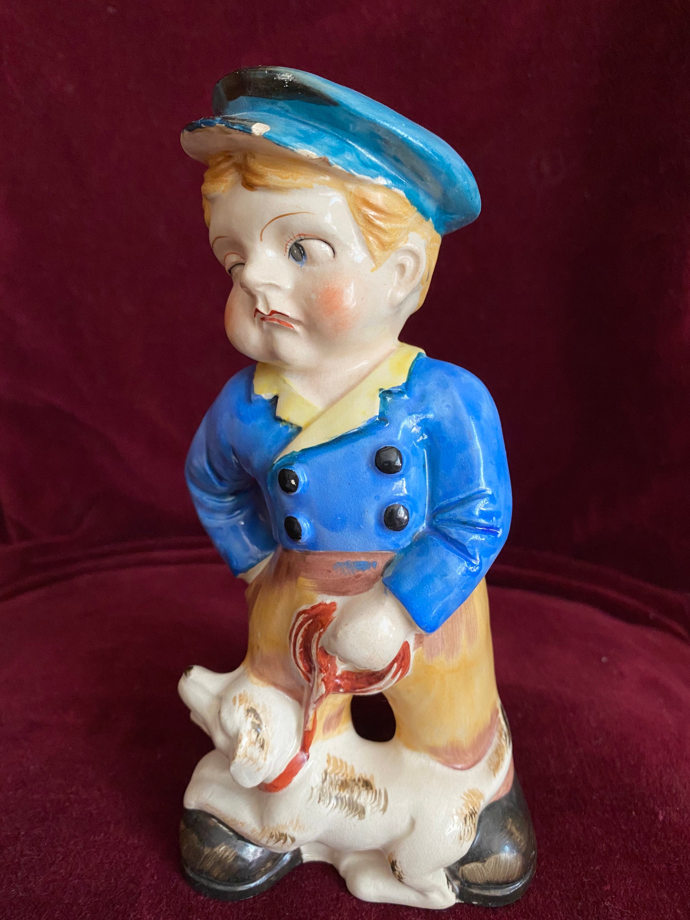 Rare Vintage Sitzendorf Figurine Boy With Dog - Etsy