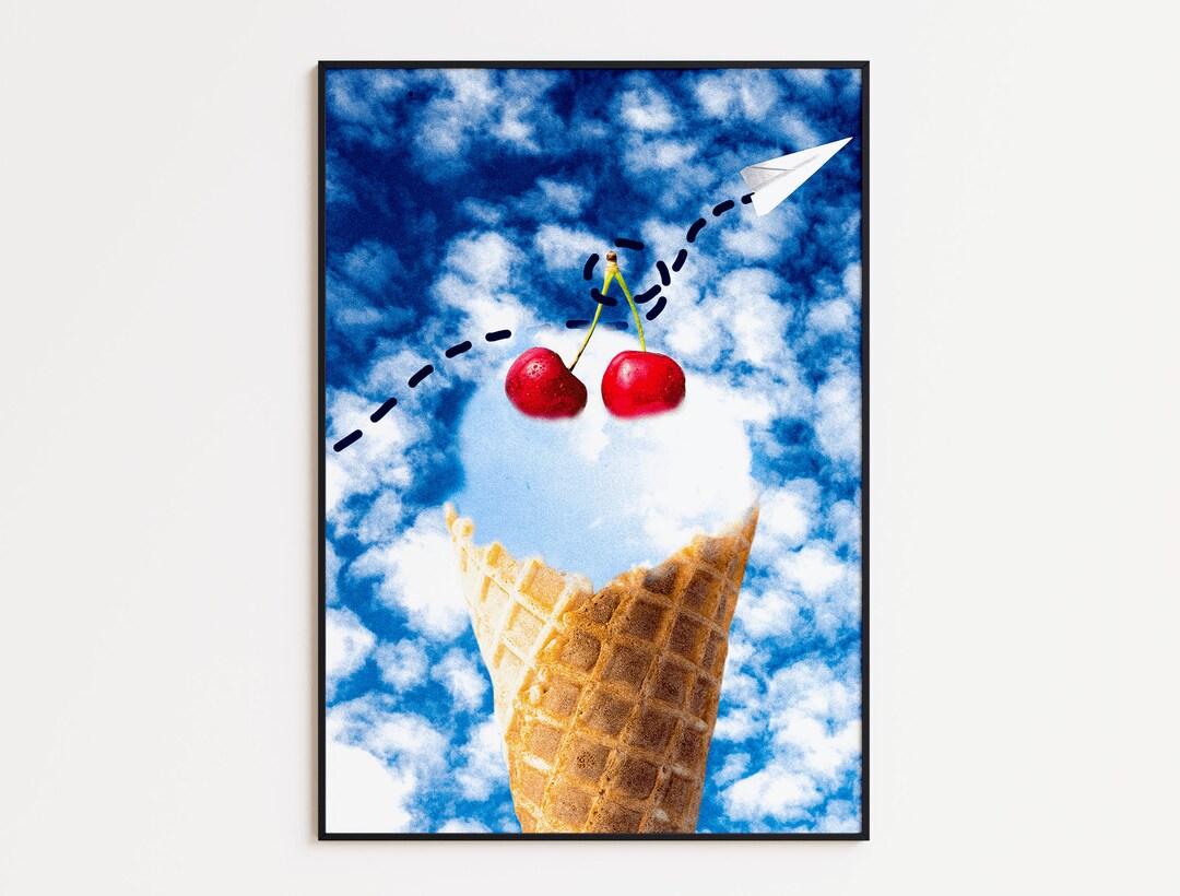 Ice Cream Print, Retro Art Print, Retro Wall Decor, Abstract Wall Decor ...