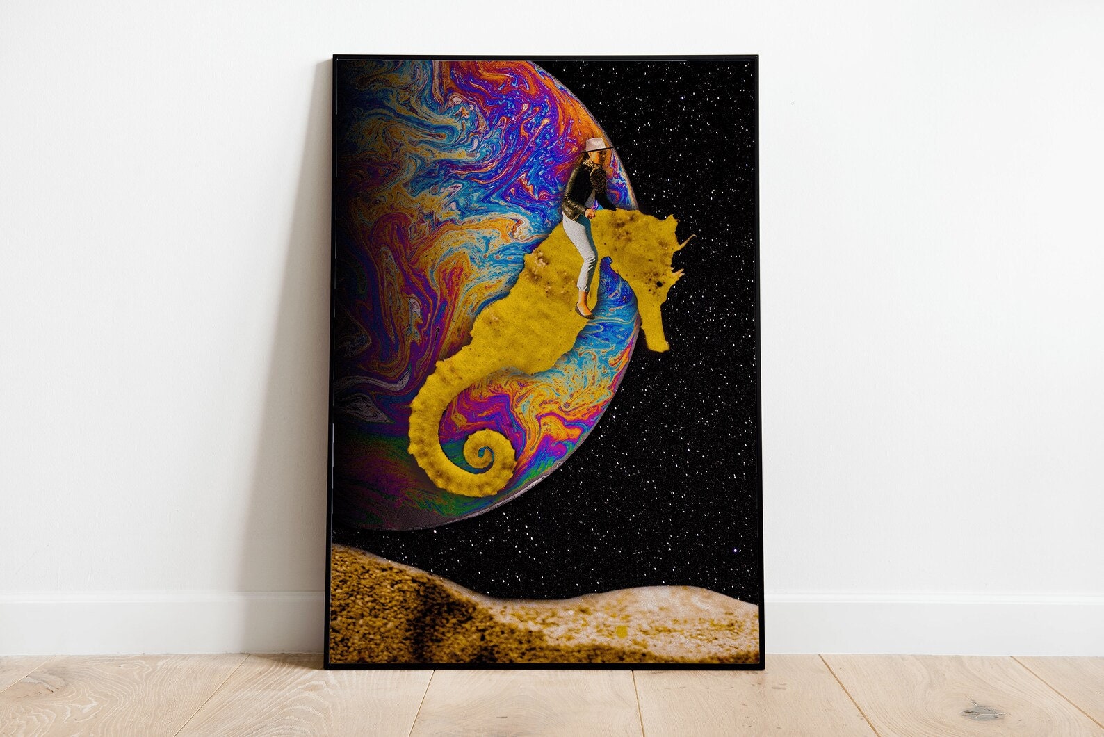 Cowboy Art Print, Surrealism Art, Retro Space Art, Funky Art, Groovy ...