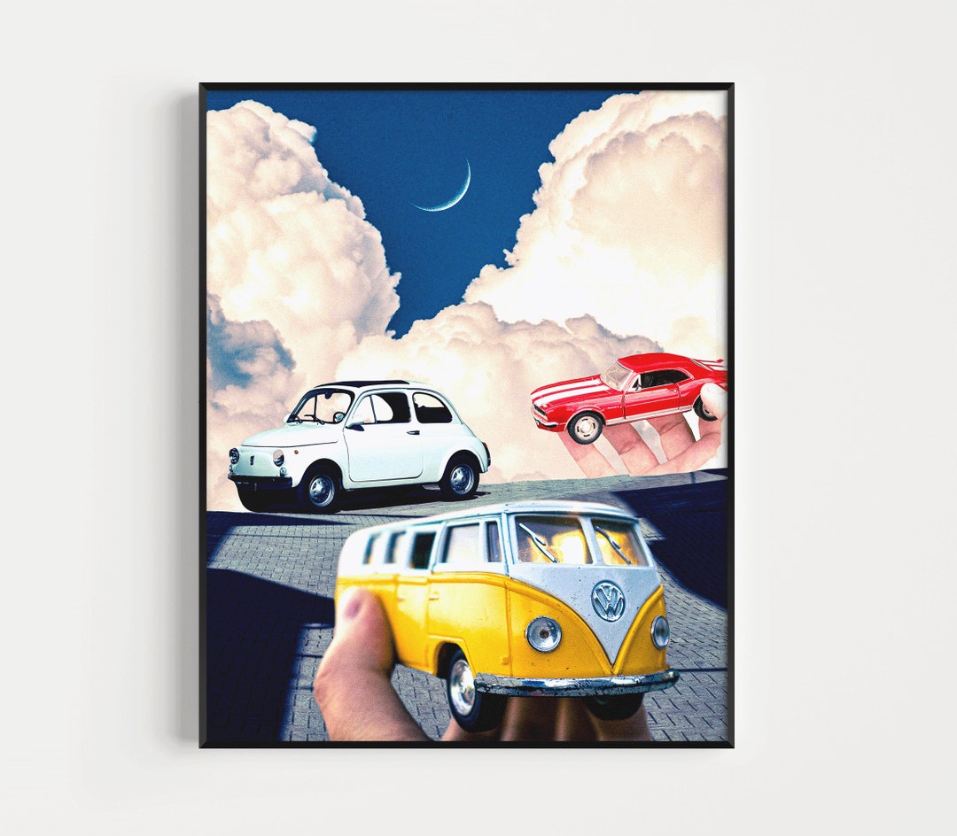 Sport Car Wall Art, Car Wall Art, Collage Art Print, Car Poster Art ...