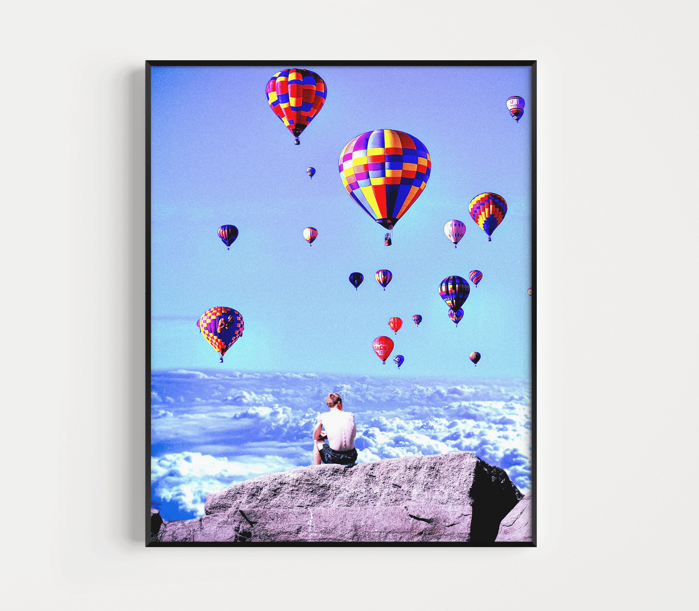 Balloon Art Print, Surreal Art Print, Cloud Wall Art, Calming Wall Art ...