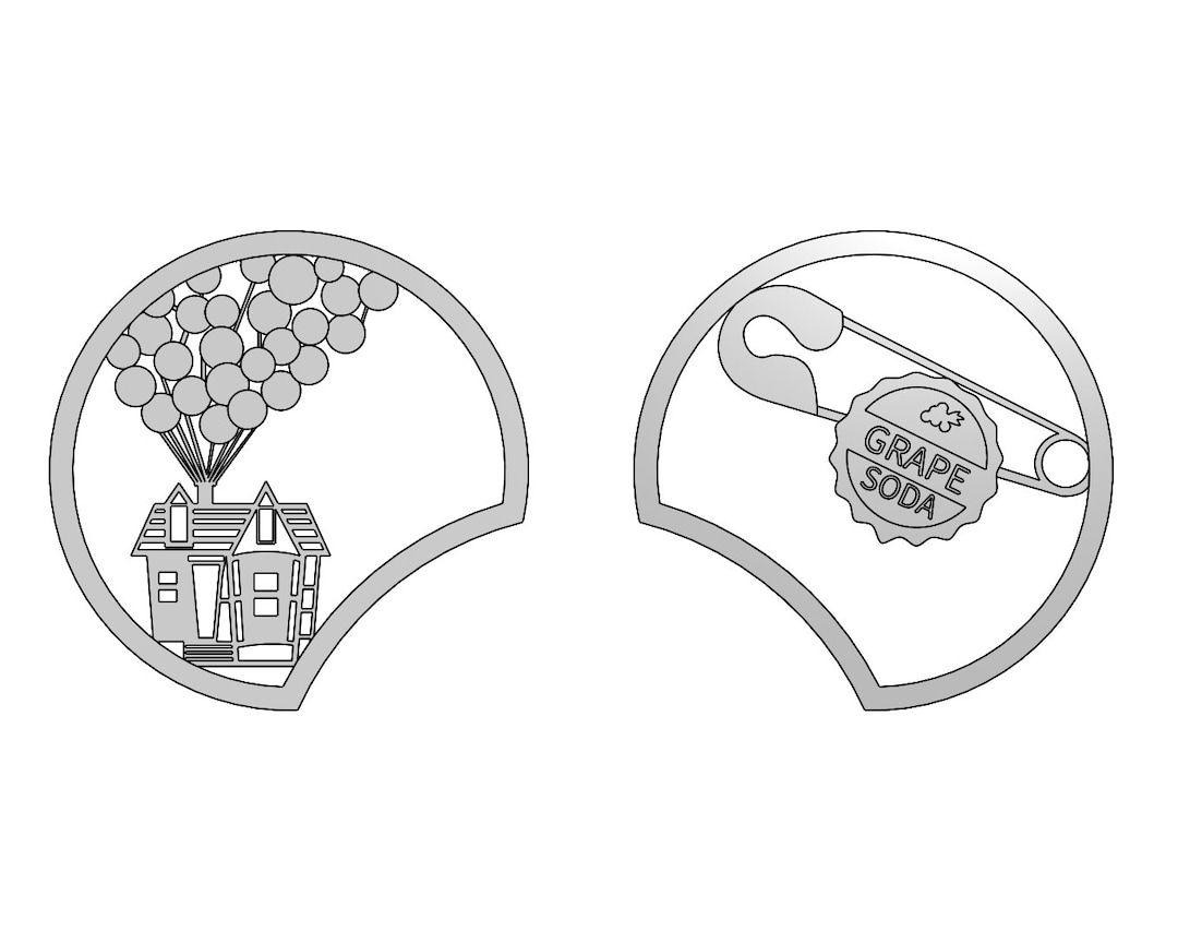Up House and Grape Soda Pin Mickey Ears 3d Print File - Etsy