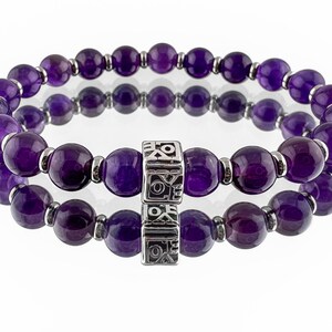 Amethyst Crystal Bracelet: Crown Chakra Healing Stone, Modern LOVE Bead ...