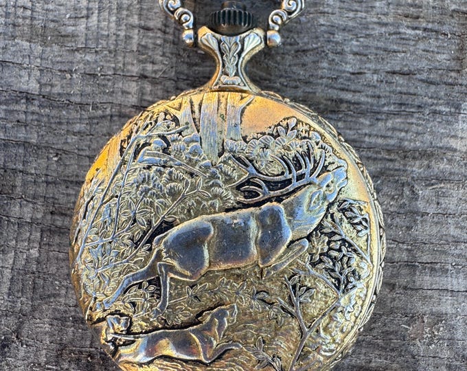 Vintage Chantel Pocket Watch Swiss Made Hunting Scene 17 Jewels ...