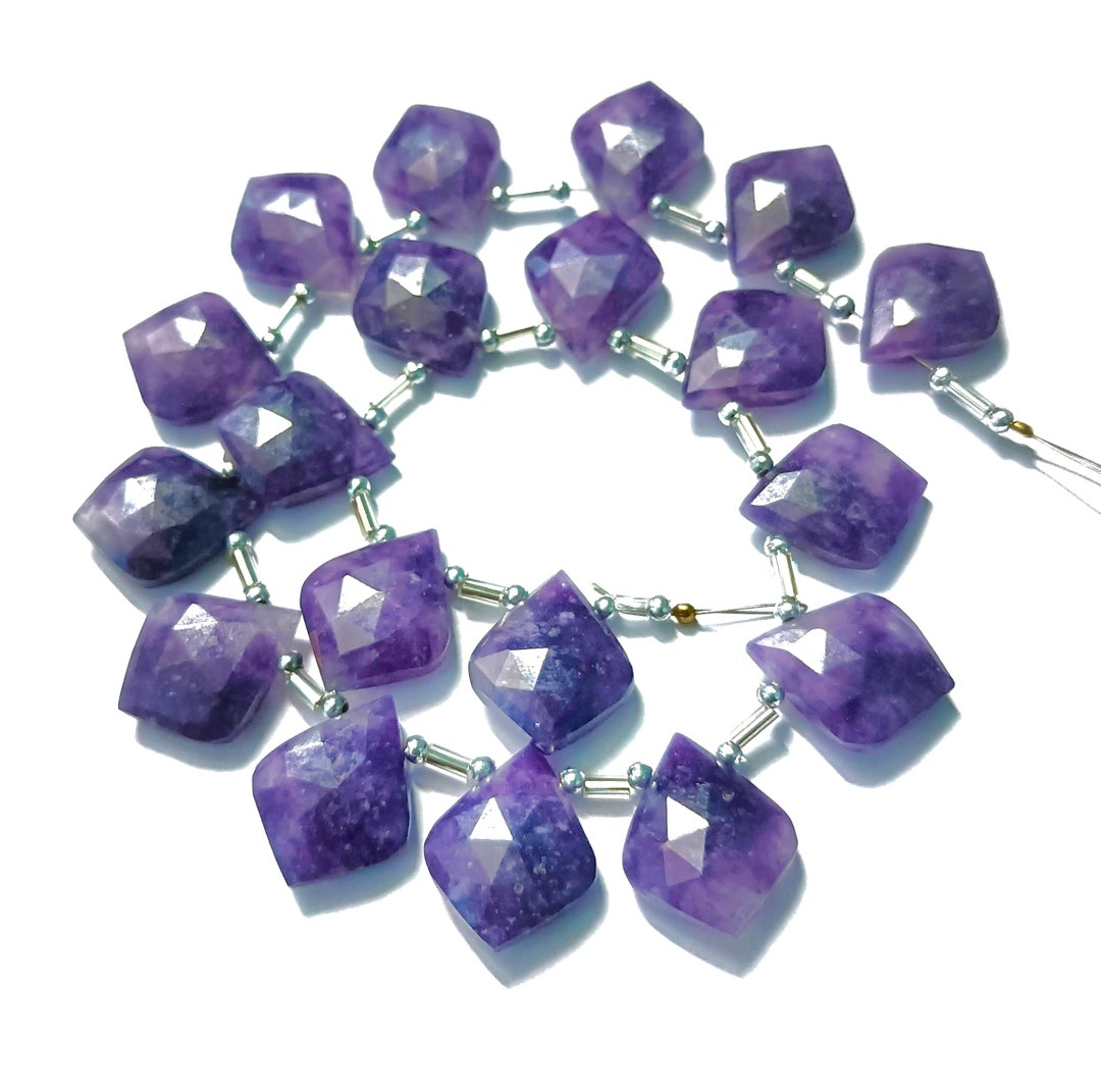 Deep Violet Lepidolite, Faceted Leaf Shape Mm Beads, Size 15x18 Mm ...