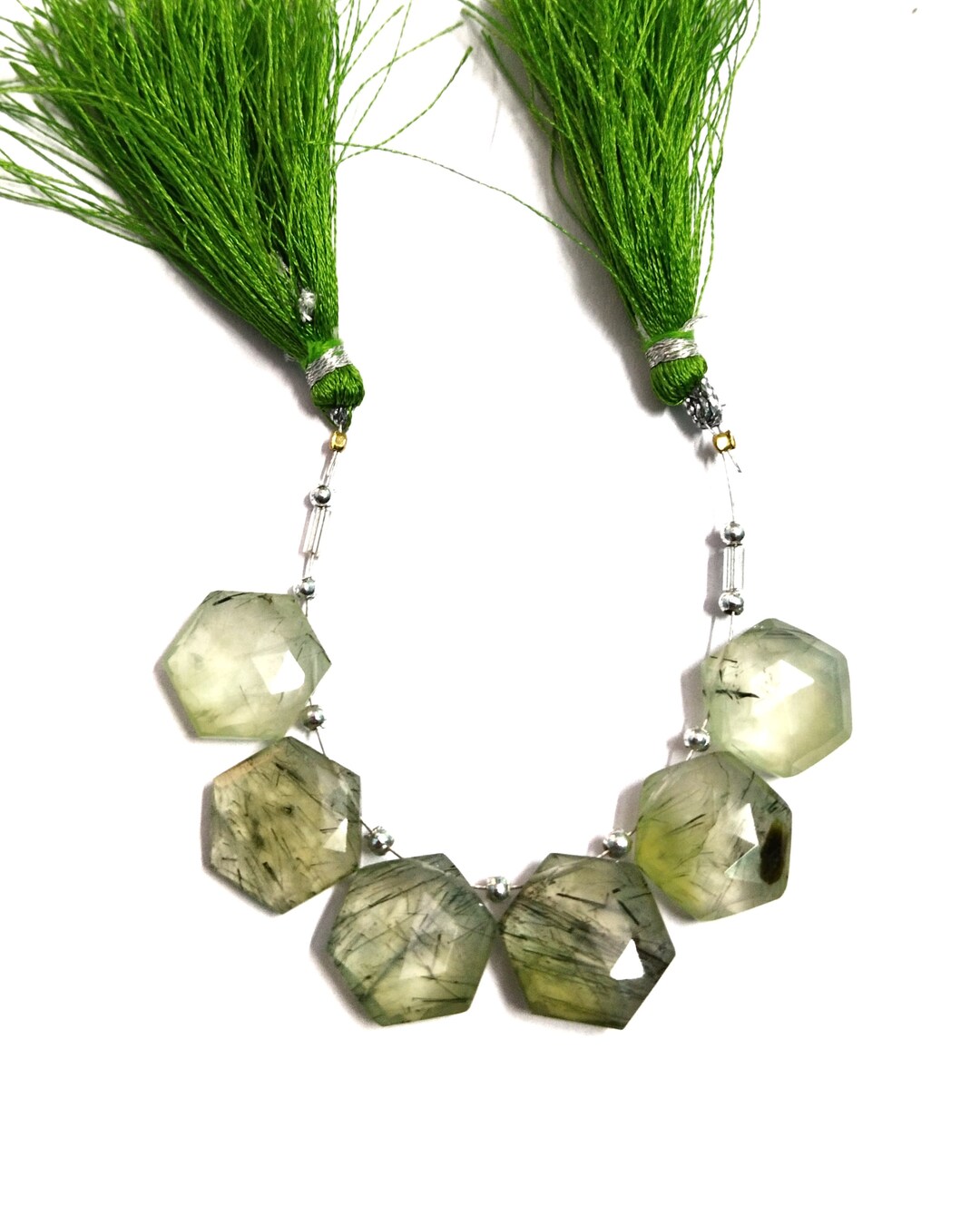 Prehnite Faceted Hexagon Shape, 5 Matched Pair, Size-15x17 Mm, Faceted ...