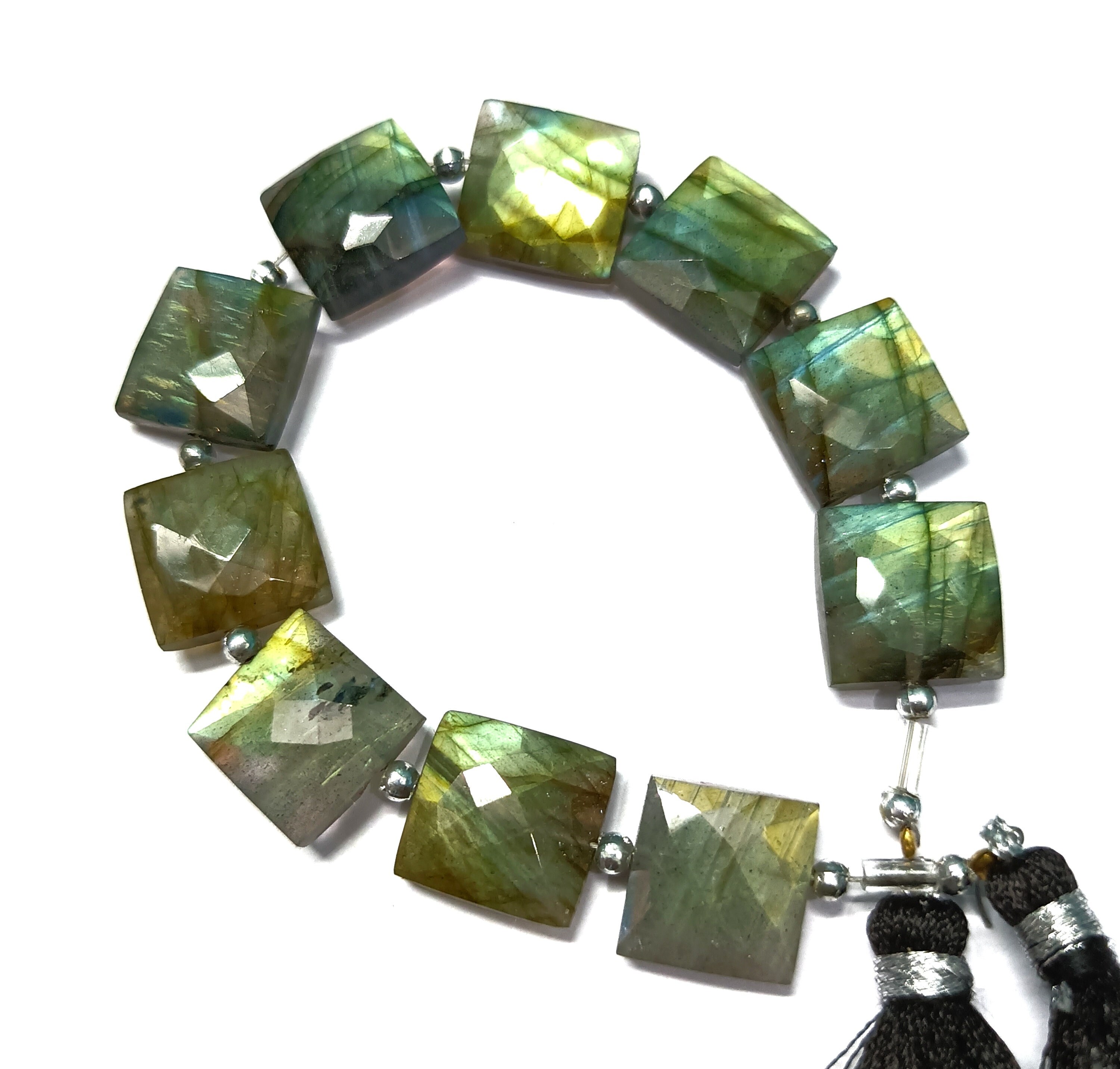 Blue Fire Labradorite Square Shape Bead, 5 Matched Pair, Size- 11 Mm ...