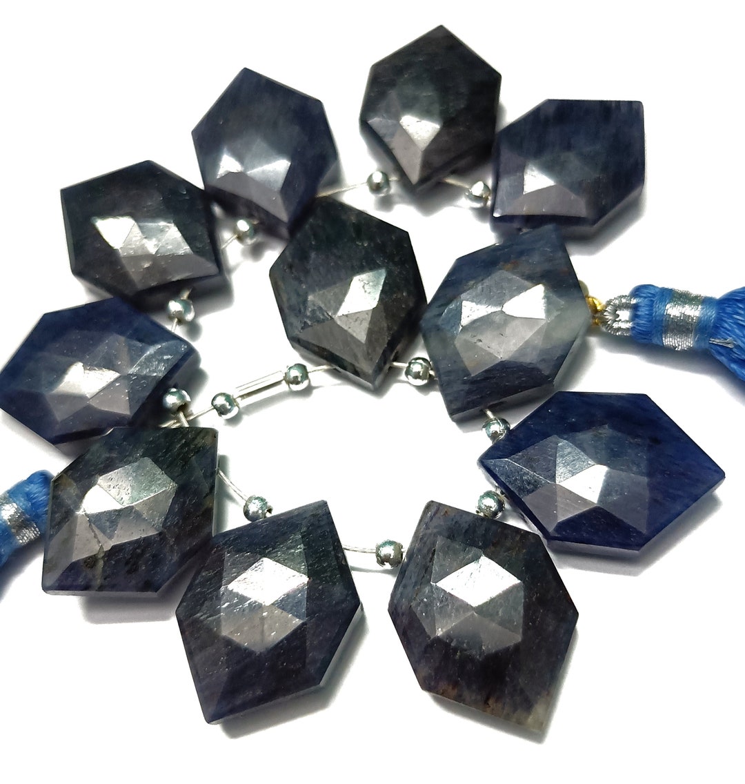Blue Agate Hexagon Shape, Faceted Hexagon Shape, 10 Pieces, Size 12x18 ...