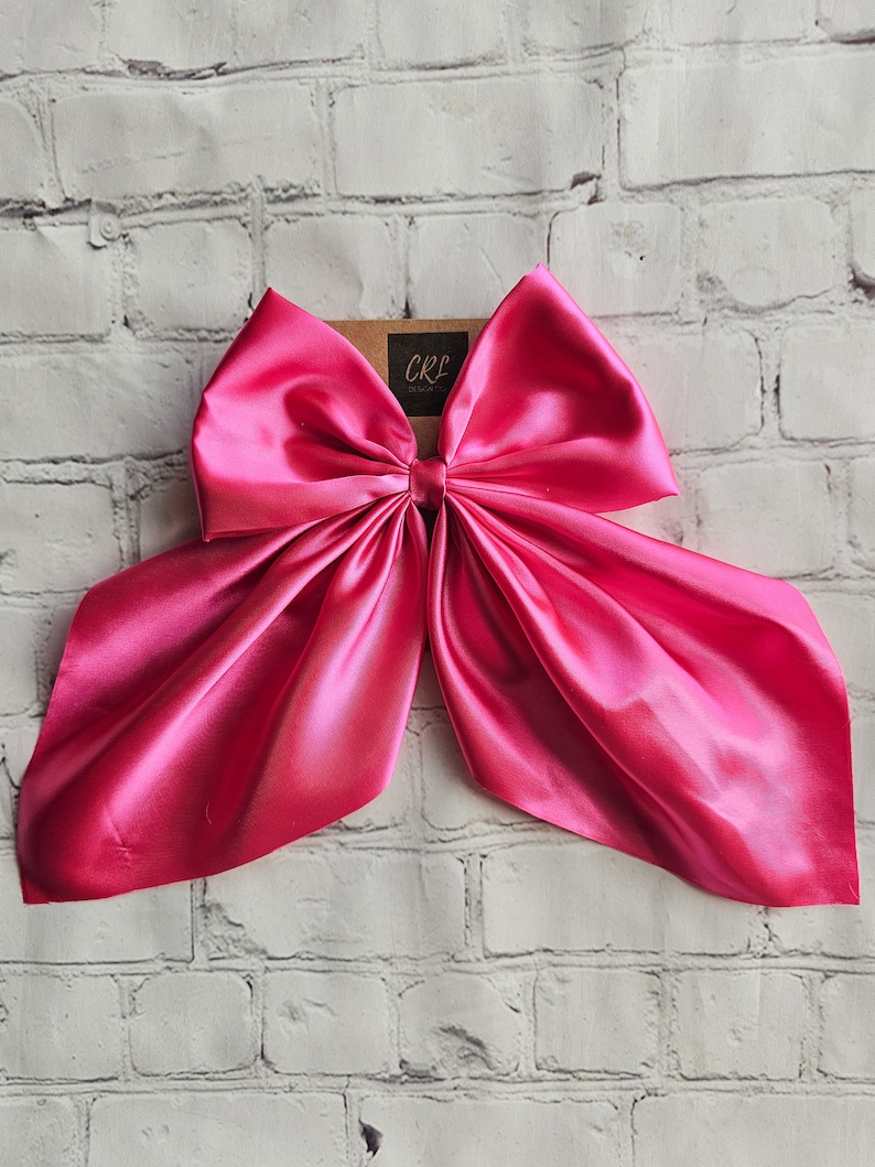LARGE LONG TAIL Bow Oversized Bow Satin Adult Bow Valentine Bow Big Bow ...