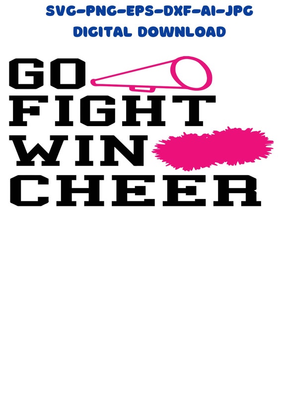 Cheer Svg Go Fight Win Cheer Svg Megaphone Svg Digital Cut - Etsy