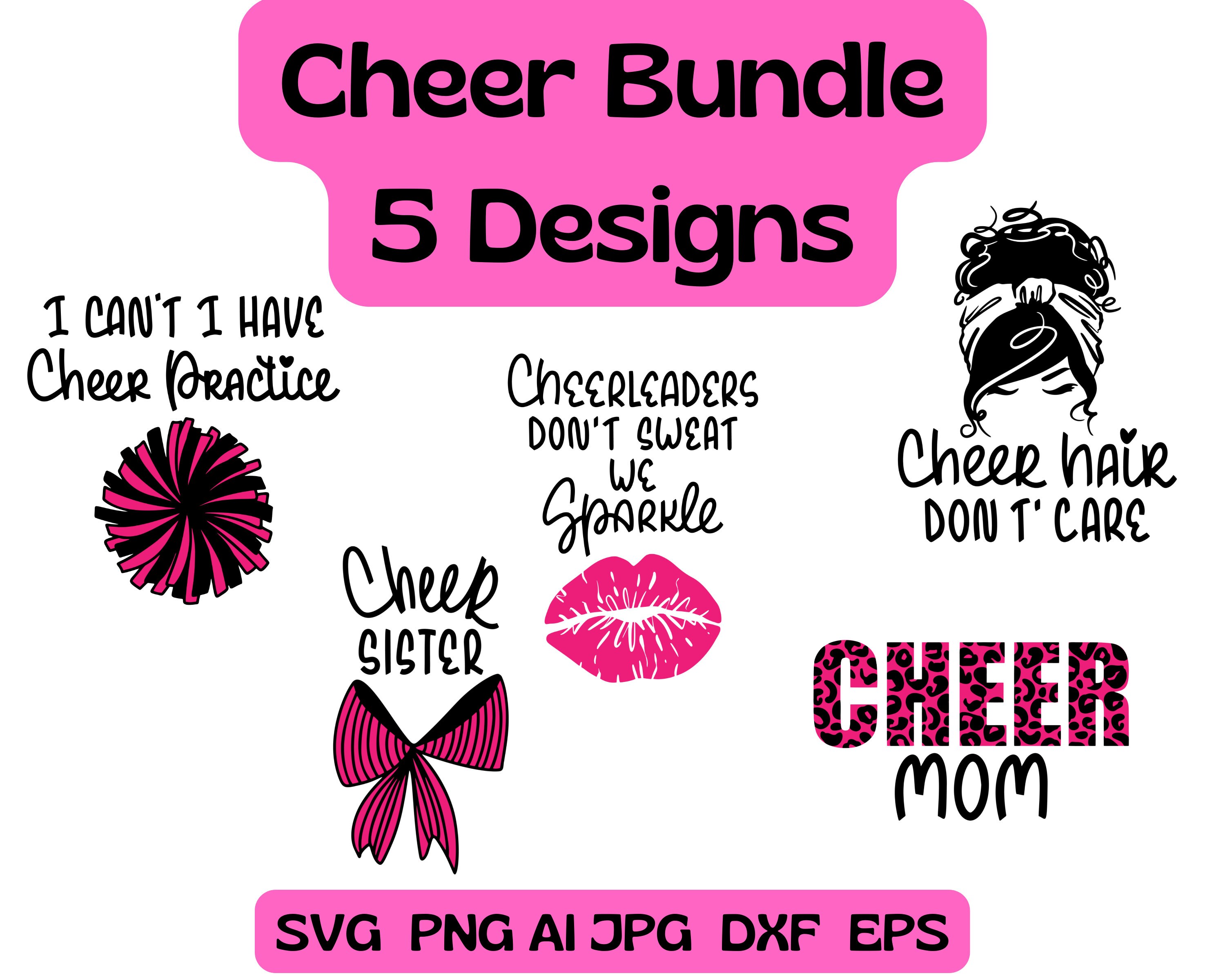 Cheer Svg Bundle Cheer Mom Svg Cheer Sister Svg Cheer Hair Don't Care ...