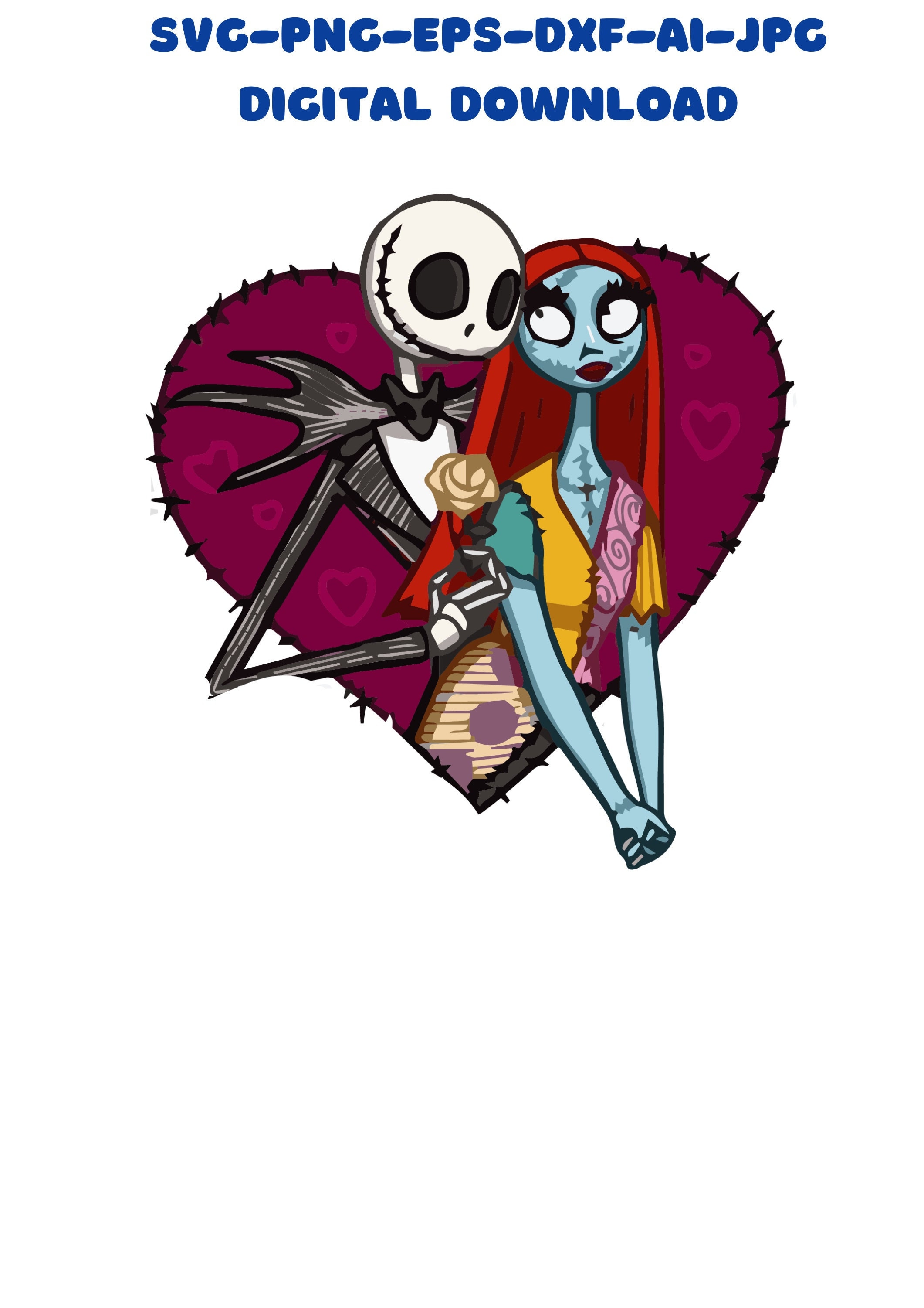 Jack Skellington Svg Jack y Sally Svg Archivo de corte - Etsy España