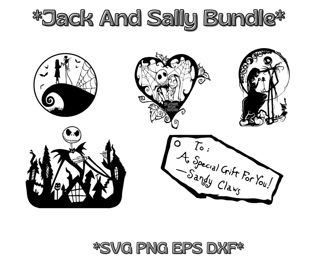 Jack y Sally Svg Bundle Jack Skellington Svg Sally Svg Pesadilla antes ...