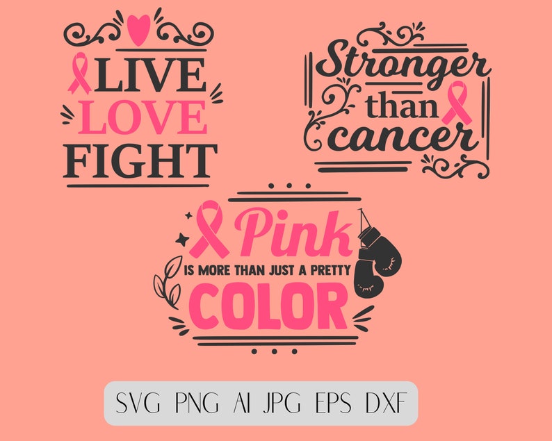 Breast Cancer Awareness Svg Bundle, Breast Cancer Svg, Brave Svg ...