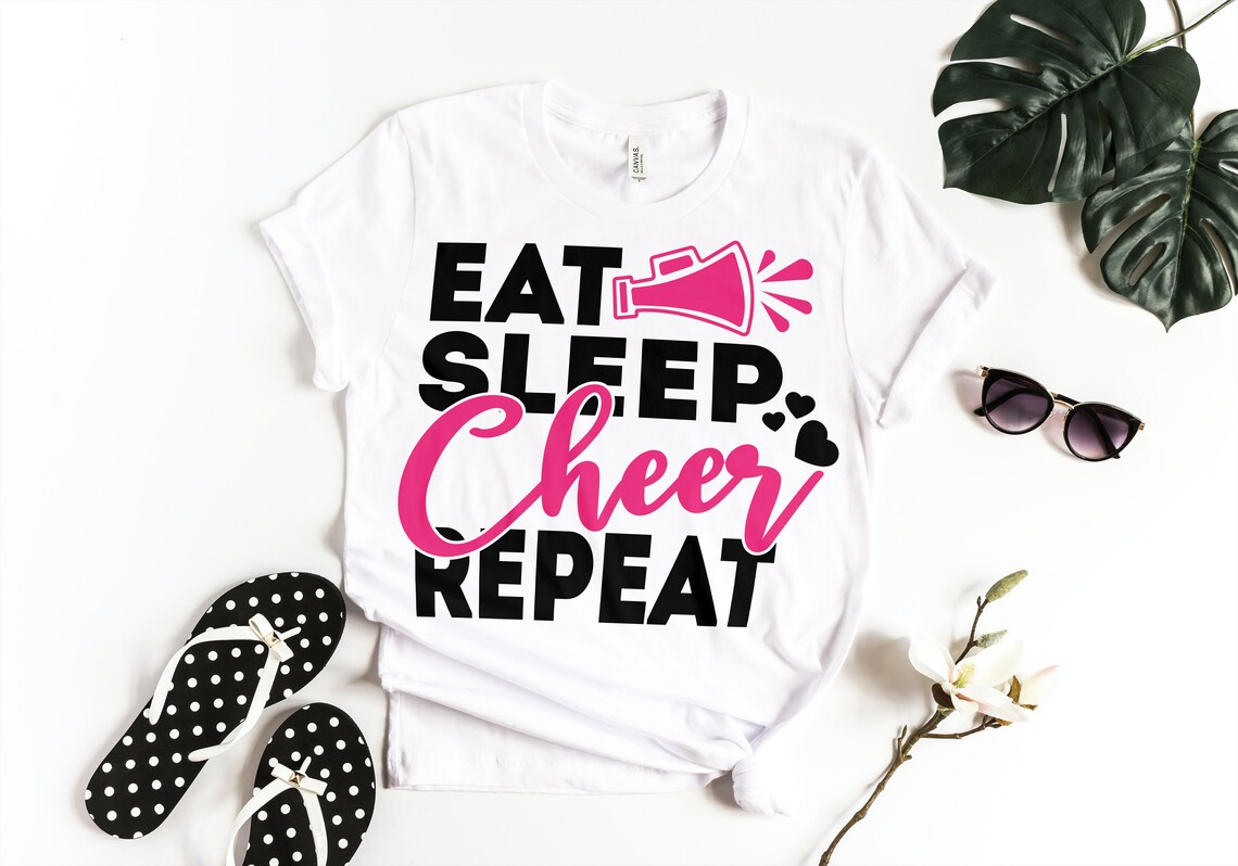 Cheer Svg Eat Sleep Cheer Repeat Svg Heart Svg Megaphone - Etsy