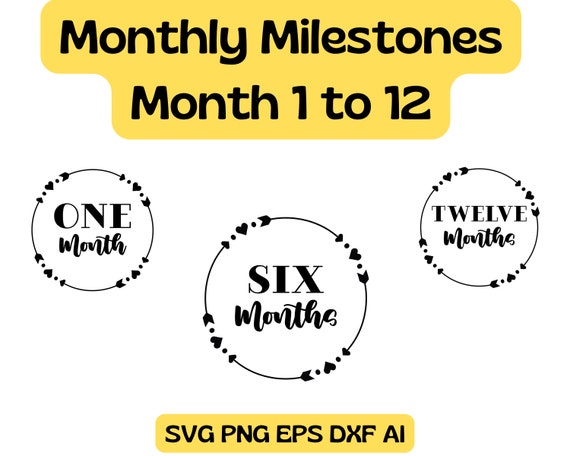 Monthly Milestones Svg Arrow and Heart Milestone Svg One - Etsy