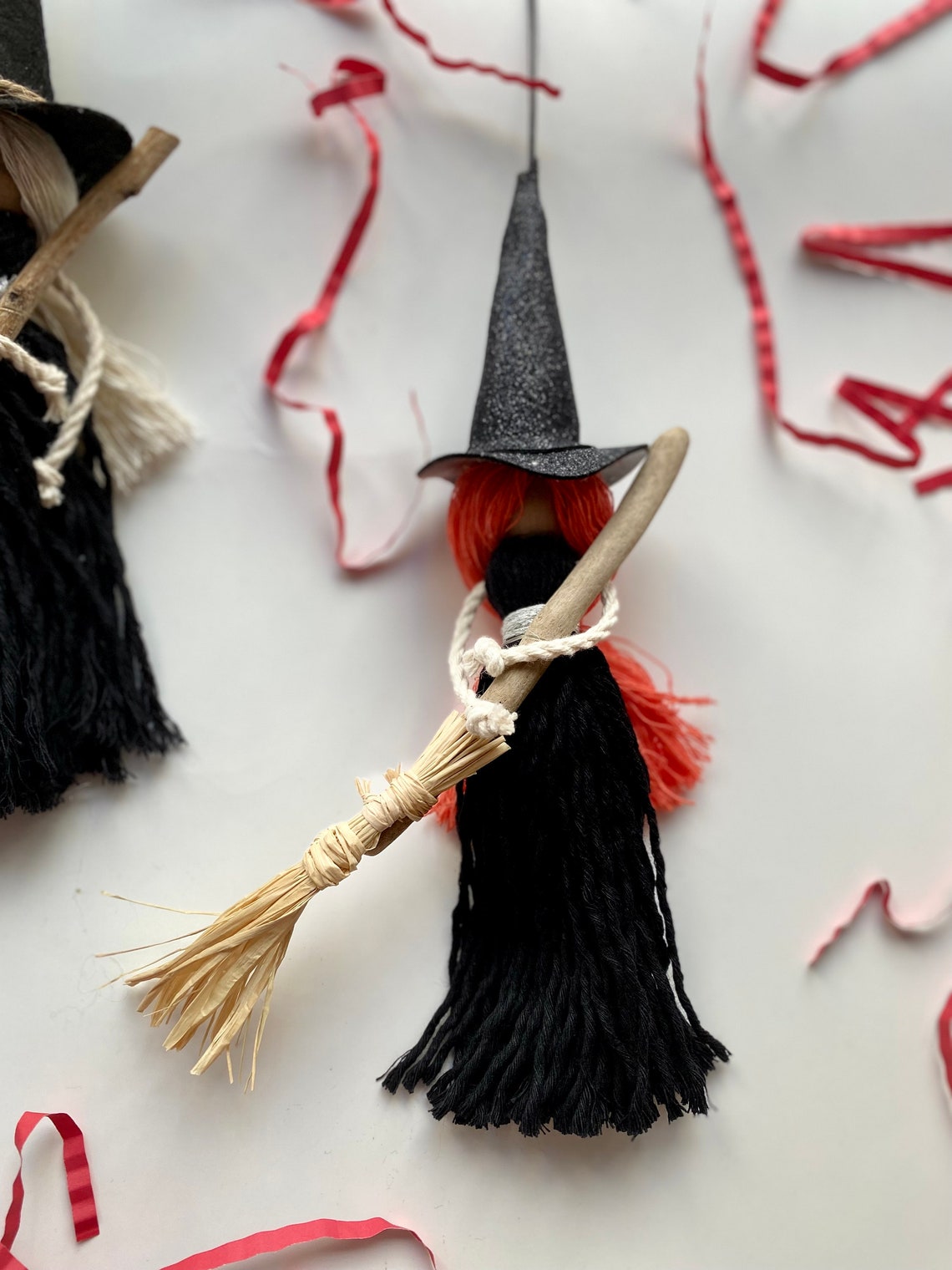 Handmade Witch Hanging Decoration With Witches Broomstick - Etsy