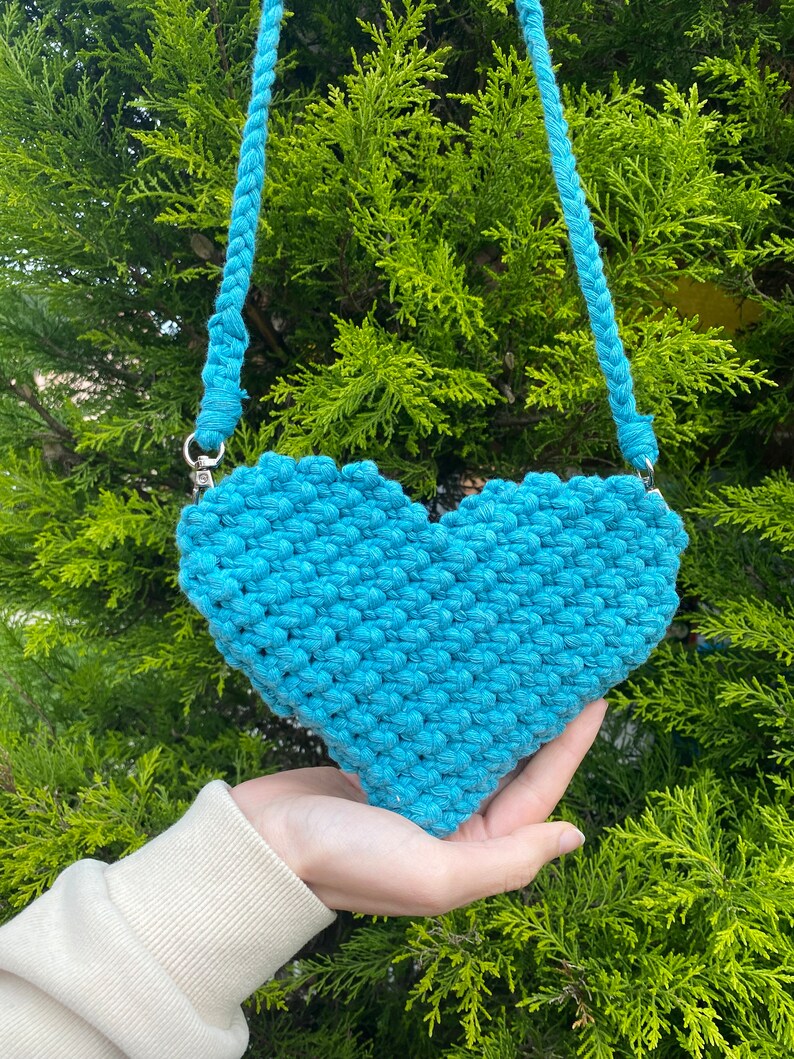 Heart Macrame Bag, Small Macrame Bag, Macrame Pattern, Macrame Shoulder ...