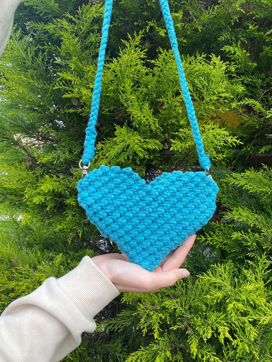Heart Macrame Bag, Small Macrame Bag, Macrame Pattern, Macrame Shoulder ...