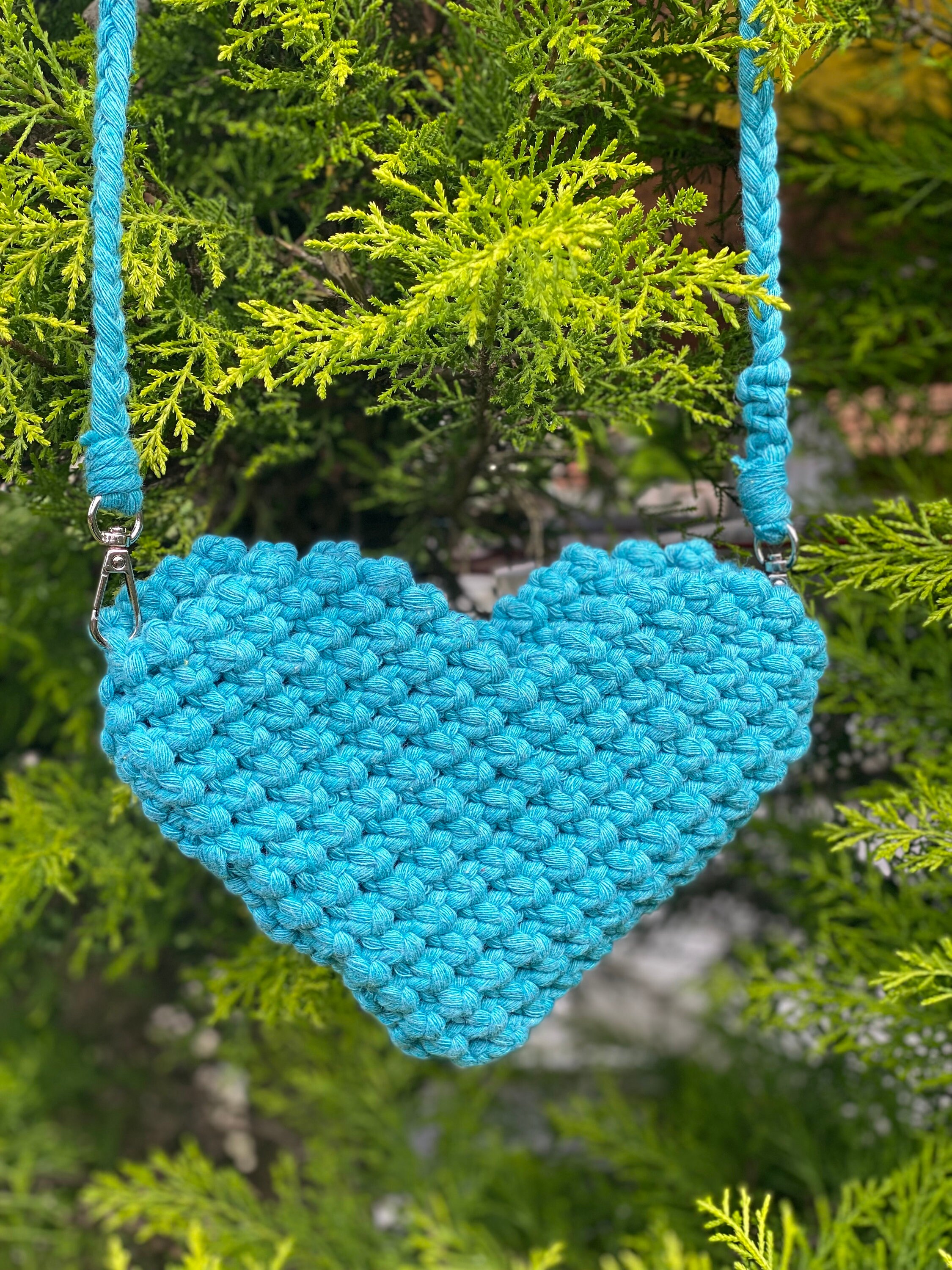 Heart Macrame Bag, Small Macrame Bag, Macrame Pattern, Macrame Shoulder ...
