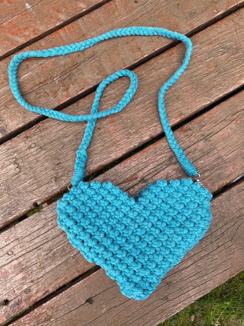 Heart Macrame Bag, Small Macrame Bag, Macrame Pattern, Macrame Shoulder ...