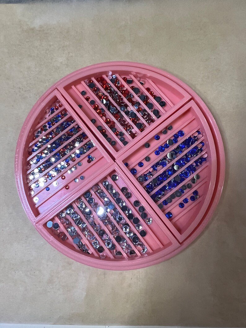 Rhinestone Tray With 4 Sections - Etsy