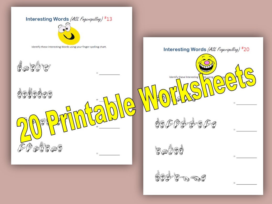 American Sign Language - Interesting Words, Worksheets, Digital ...