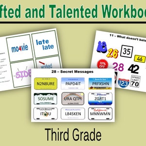 Gifted and Talented Workbook - Third Grade, Digital Download, Printable ...