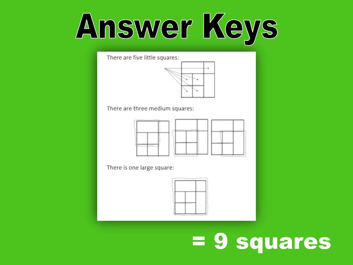 HOW MANY SQUARES - Math Worksheets, Geometry, Homeschool, Daycare ...