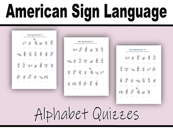 American Sign Language Alphabet QUIZZES Digital Download - Etsy